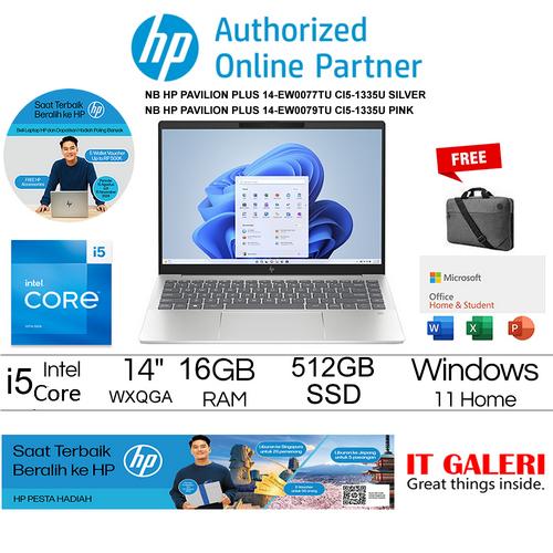 Promo Laptop HP Pavilion plus 14-EW0077TU / EW0079TU Intel Core I5-1335u/Ram 16GB/SSD 512gb ...