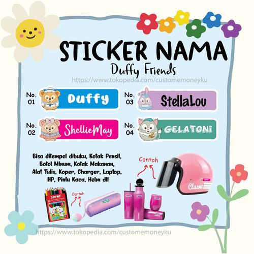 Jual STICKER LABEL NAMA KARAKTER KARTUN DUFFY AND FRIENDS CUTE LEBEL ...