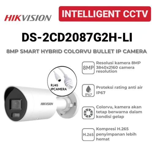Jual IP CAMERA OUTDOOR HIKVISION DS-2CD2087G2H-LI 8MP HYBRID COLORVU BULLET - Jakarta Utara ...