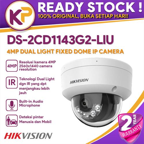 Jual Kamera IP CCTV HIKVISION DS-2CD1143G2-LIU 4MP SMART DUAL LIGHT FIXED DOME 4MP CAMERA IP ...