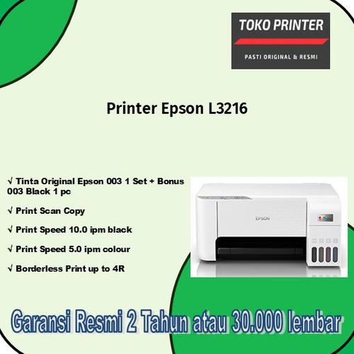 Jual Printer Epson EcoTank L3216 L3210 Warna Putih Print Scan Copy - Kab. Bekasi - toksubeti ...