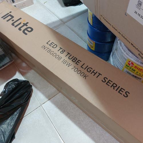 Jual inlite t8 120cm 18w 7000k int8g008 led tube light series lampu tl ...