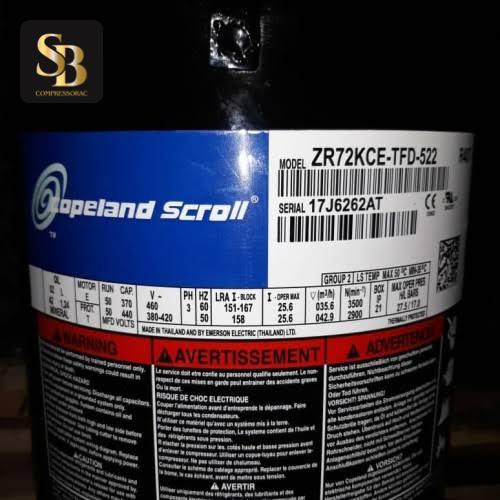 Jual Compressor Copeland Scroll ZR72KCE TFD 522/Kompresor Copeland ...