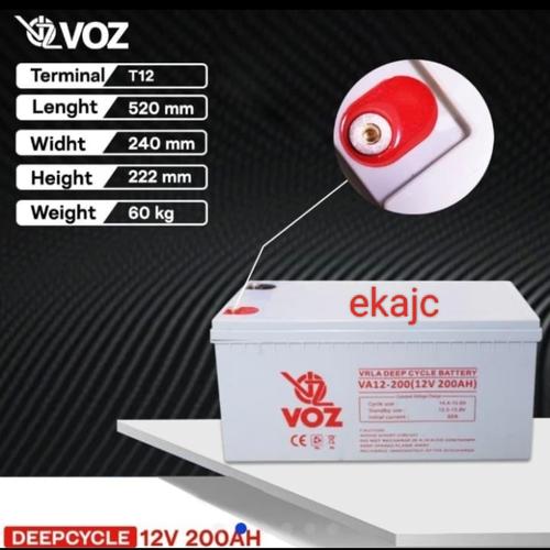 Jual Aki Accu Battery VOZ VRLA Deep Cycle AGM 12V200 Ah, Battery UPS ...