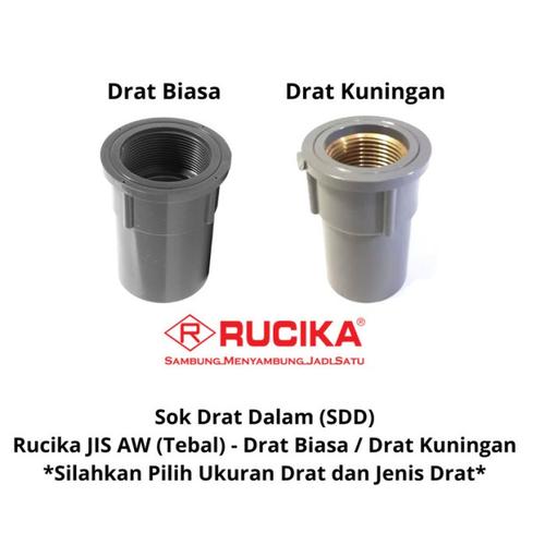 Jual Sambungan Pipa PVC SDD AW 3/4" Sok Drat Dalam AW 3/4 Inch Rucika ...