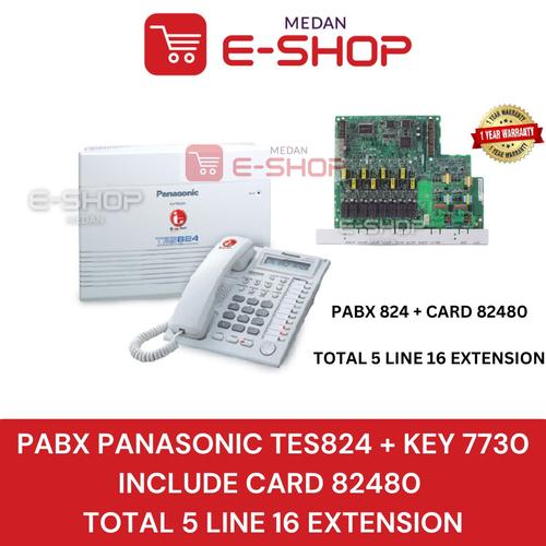Jual PABX Panasonic PBX KX-TES824 ( 5 Line 16 extension ) + 82480 ...