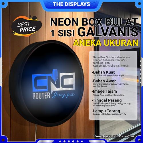 Promo Neon Box Bulat Besi Galvanis 1 Sisi Ukuran Custom 220V AC - 50cm ...