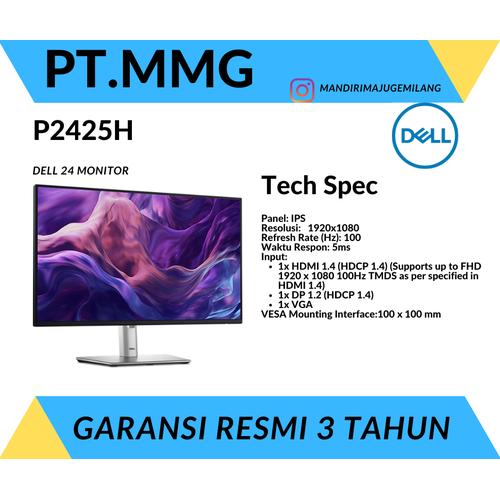 Jual Monitor LED Dell P2425H 24" FHD 1080P IPS 100Hz 5ms VGA HDMI DP ...