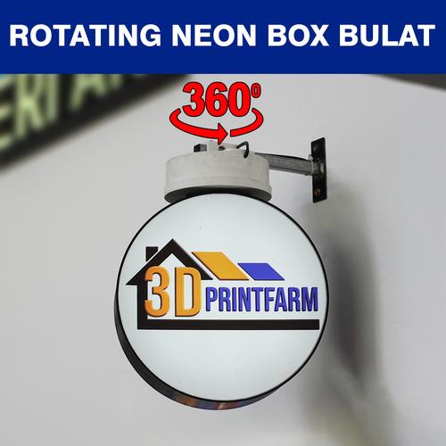 Jual Neon Box Bulat Rotate 360° Custom Siap Pasang / Neon box berputar ...
