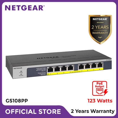 Promo Netgear GS108PP 8 Port Gigabit PoE + Unmanaged Switch for IP ...