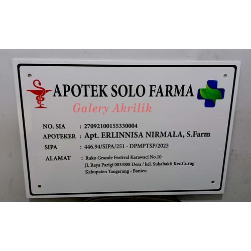 Jual Papan Nama APOTEK, Sign Label Akrilik, Sign Board Akrilik Apoteker ...