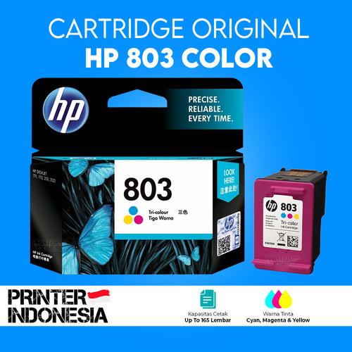 Jual Cartridge Tinta 803 Printer HP Original Color (F6V20AA) Black ...