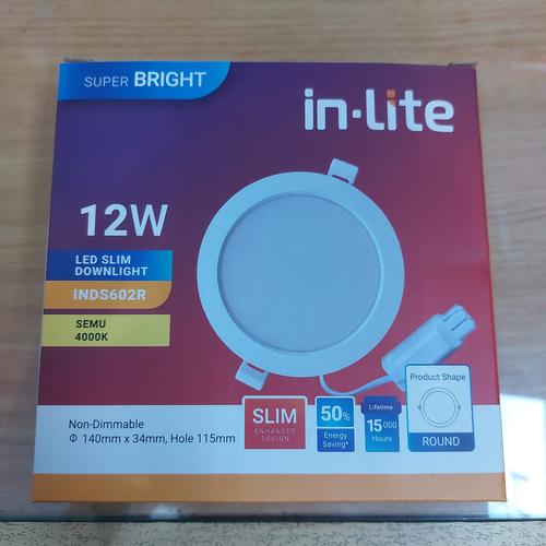 Jual lampu led panel downlight inlite inds602r 12w - Putih - Jakarta ...