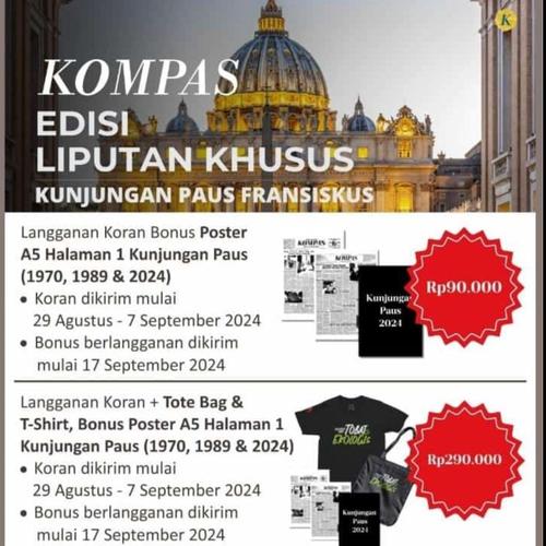 Jual Koran Kompas Edisi Koleksi – Liputan Khusus Kunjungan Paus ...