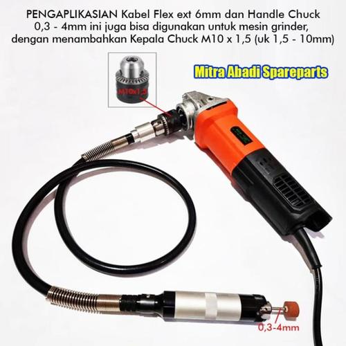 Jual *Baru* Kabel Exteion Flex 6mm + Flexible Shaft Handle Chuck 0,3 ...
