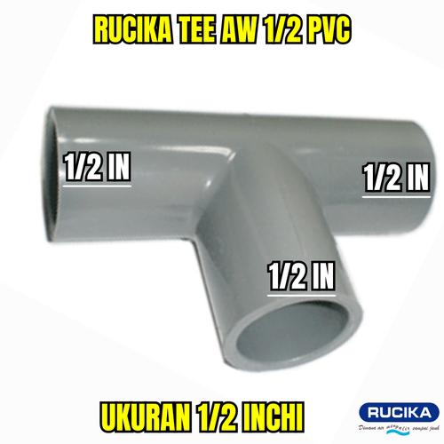 Jual Pipa Sambungan TEE AW Ukuran 1/2 Inchi PVC Paralon Saluran Air Original Rucika Kualitas ...