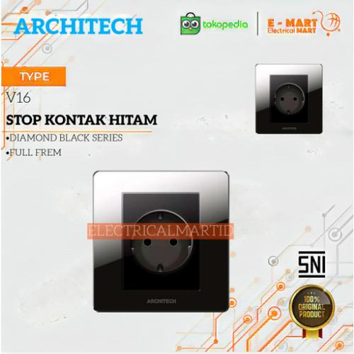 Jual Architech Saklar Lampu 1 2 3 Stop Kontak Black Titanium DIAMOND ...