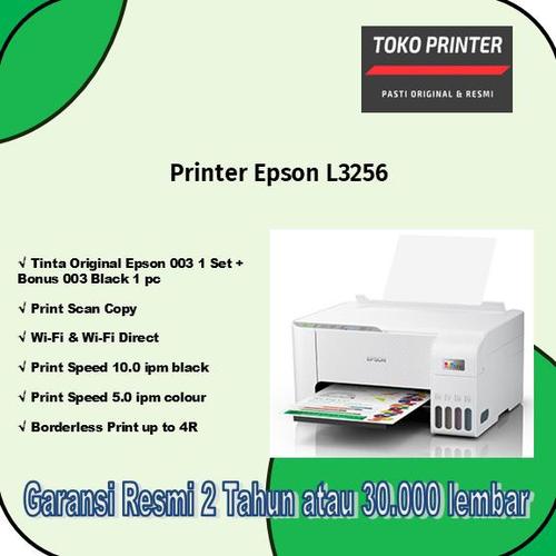 Jual Printer Epson EcoTank L3256 L3250 Warna Putih WIFI Print Scan Copy ...