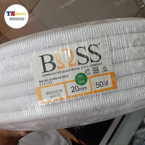 Jual Flexible Conduit PVC 20mm Merk Boss Hitam / Putih @50 Mtr - Putih ...