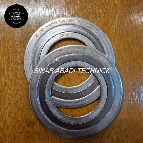 Jual SWG 1/2" INCH SS304 ANSI 150 / SPIRAL WOUND GASKET SS304 ANSI 150 ...