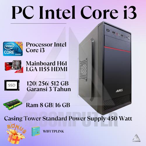 Jual Fullset Komputer PC Intel Core i3 |RAM 16GB |SSD 512GB |WIFI ...
