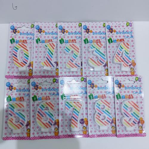 Jual Lilin Ulang Tahun Birthday Party Candles Ultah Motif Angka Garis 1 ...