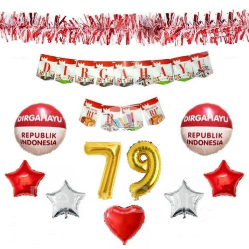 Jual paket dekorasi hiasan balon merah putih HUT RI dirgahayu 17 ...
