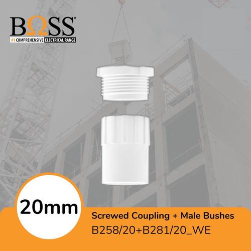 Jual Boss Set Screw Coupling PVC B258/20 + Male Bushing B281/20 20mm ...