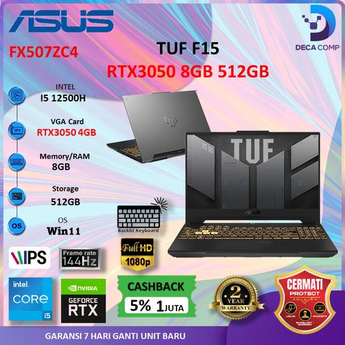 Promo ASUS TUF Gaming F15 FX507ZC4 I5 12500H RTX3050 16GB 512GB 15.6 ...