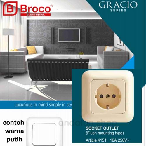 Jual BrocoStop kontak Gracio 4151/ stop kontak listrik/ stop kontak ...