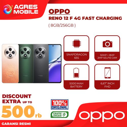 Promo OPPO RENO 12 F 4G 8GB 256GB GARANSI RESMI ORIGINAL - Grey, Non ...