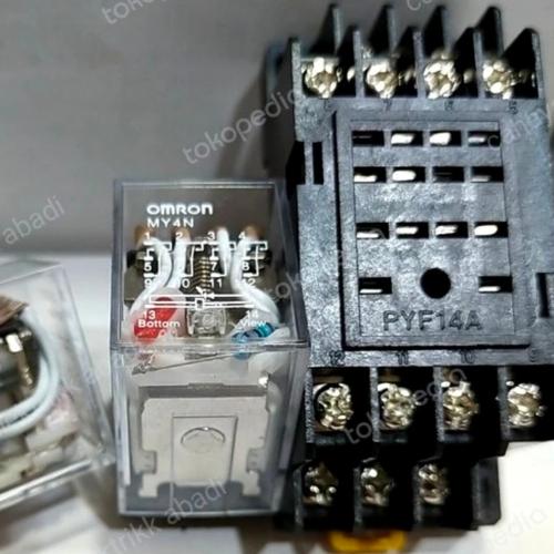 Jual relay Omron original my4n my4 110vac 14kaki set socket/relay Omron ...