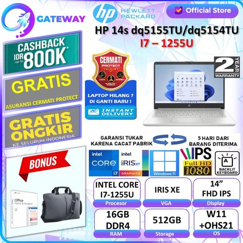 Promo LAPTOP HP 14S I7-1255U 16GB 512GB SSD IRISXE W11 OHS 14"FHD IPS ...