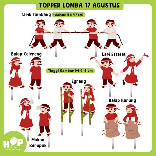 Jual Topper Tumpeng LOMBA 17 AGUSTUS / HUT RI 79 Hiasan Kue / Hiasan ...