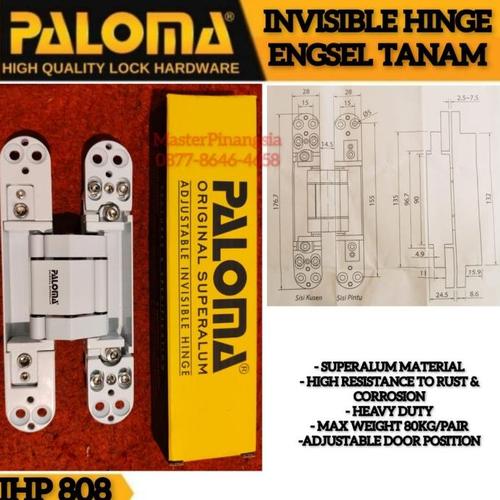 Jual Engsel Tanam PALOMA IHP 808 Pintu Concealed Invisible Hinge P80 ...