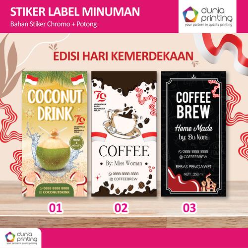 Jual Stiker EKONOMIS Label Botol Minuman Kopi / Tea / Jamu ORDER per 20 ...