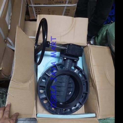 Jual Butterfly Valve PVC 8" Inchi DN200 w/ Gear Handle Fitting PVC Pipa PVC - 8 inch DN200 ...