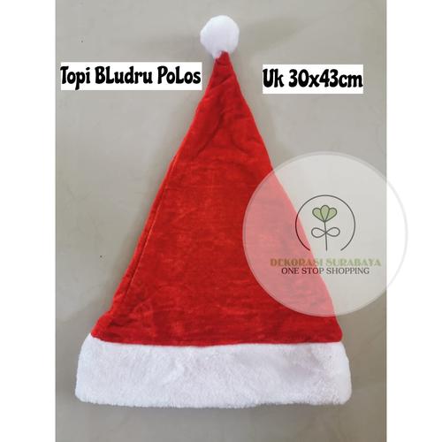 Jual Topi santa claus bludru polos uk 30x43cm - TopiDwsbldpolos - Kota ...