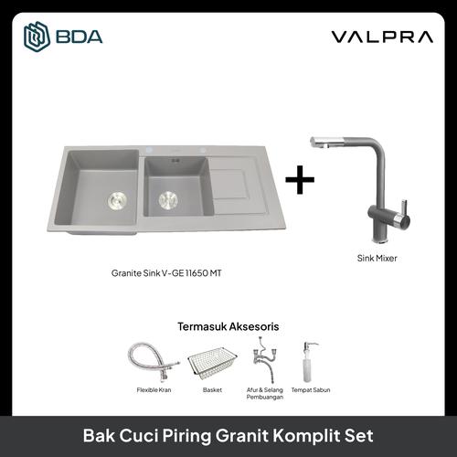 Promo Valpra Kitchen Sink 2 Lubang Wastafel Cuci Piring Bak Cuci Piring ...