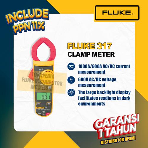 Promo FLUKE 317 600 AMP True-RMS AC/DC Clamp Meter Cicil 0% 3x - Kota ...