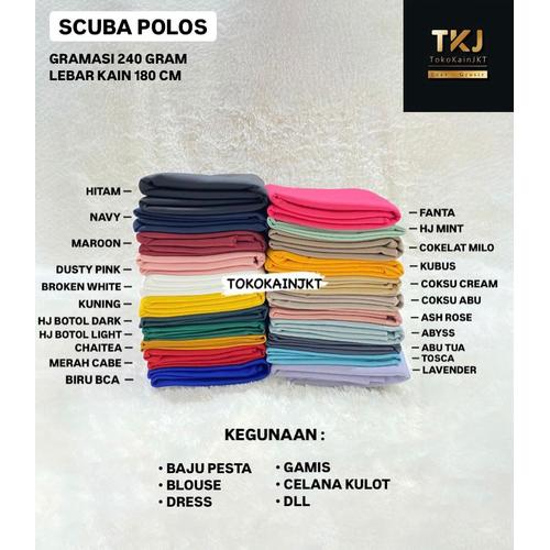 Promo TokokainJkt 1 Meter Kain Scuba Polos / Scuba / Skuba / Scuba ...