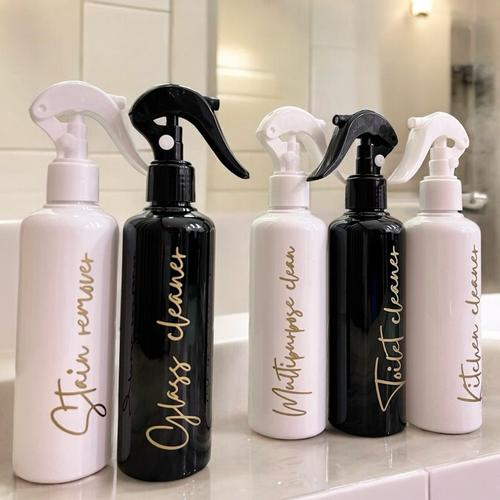 Jual botol SPRAY HITAM / PUTIH GLOSSY 250ml GOLD NEW . aesthetic bottle ...