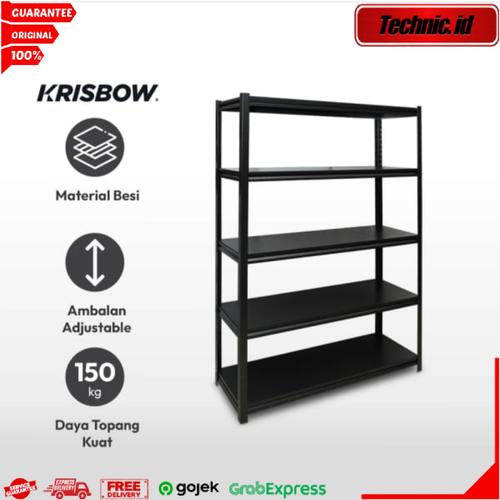 Jual Krisbow Rak Besi 5 Tingkat Shelving Steel 5 Shelf 120X45X183Cm ...