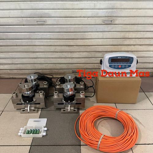 Jual Paket Jembatan Timbang 4 Pc Load Cell Zemic HM9B 30 Ton + Indikator Sonic T18 + Junction ...