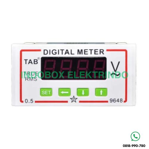 Jual Digital Volt Meter AC 0 - 600VAC TAB 96 x 48mm - 4 Digit Display ...