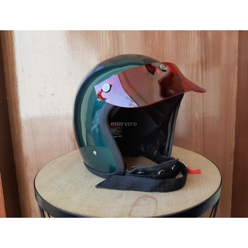 Jual Helm slim head tx 500-helm slim head custom warna list hitam ...