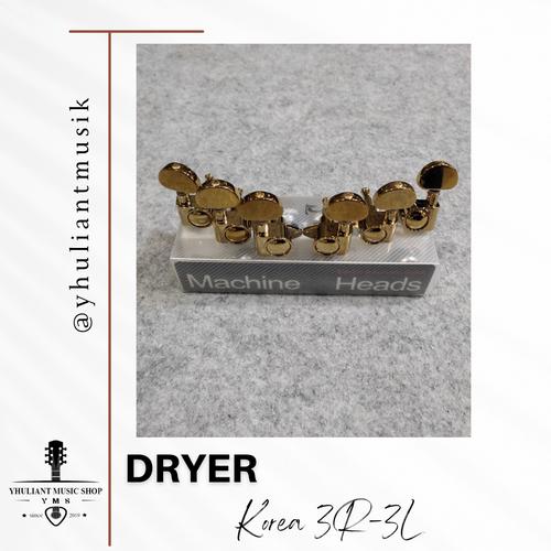 Jual Dryer Tuning machine head Oval Tip Model Grover 3R 3L Gold ...