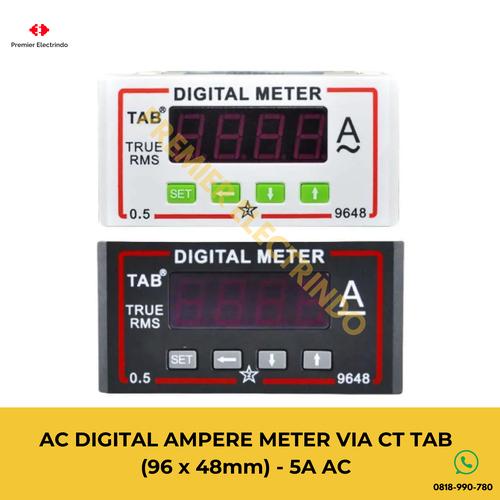 Jual AC Digital Ampere Meter Via CT 5A TAB 96 x 48mm - ( Hitam / Putih ...