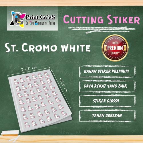 Jual Cetak Stiker Label Cromo A3+ Custom Cutting Pola - LAMINASI DOFF ...