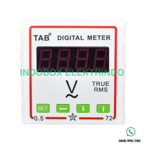 Jual Digital Volt Meter AC 0 - 600VAC TAB 72 x 72mm - 4 Digit Display ...